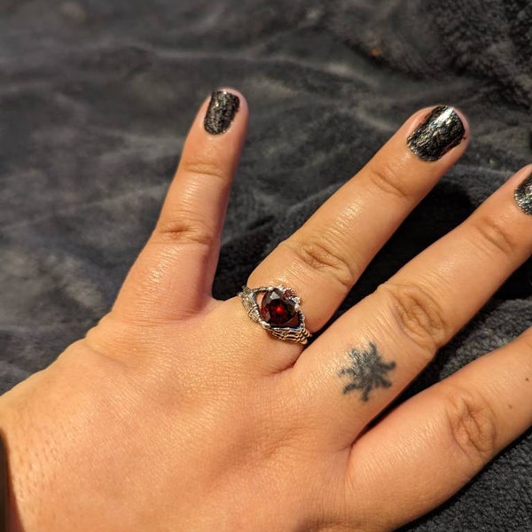 Gothic Engagement Ring, Claddagh Ring, Skeleton Engagement Ring ...