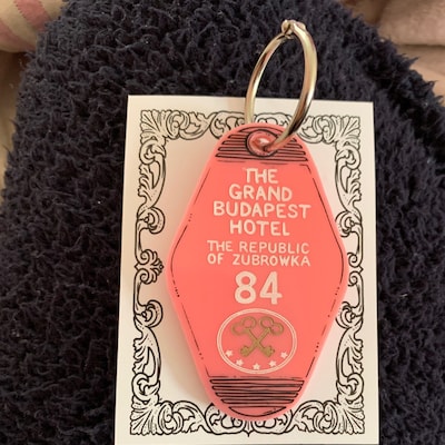 The Grand Budapest Hotel Hotel Room Key Ring Wes Anderson Keychain ...