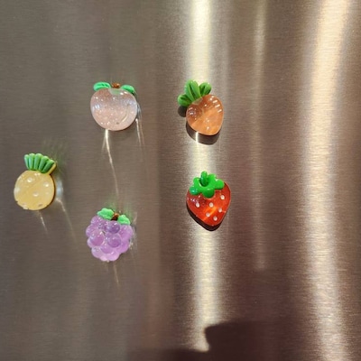 Macaron Color Matte Round Fridge Magnet, Colorful Resin Geometric ...