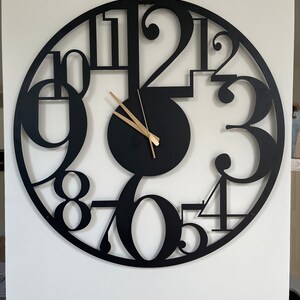 Corsiva Italic Numbers Metal Wall Clock 45cm Modern Designer - Etsy UK