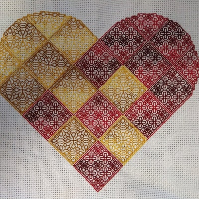 Danish Heart Blackwork Pattern, PDF Blackwork Embroidery Chart, PDF ...