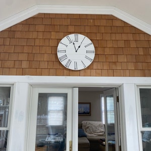 18 Inch Clock, Wooden Clock,farmhouse Decor, Large Wall Clock, Rustic ...