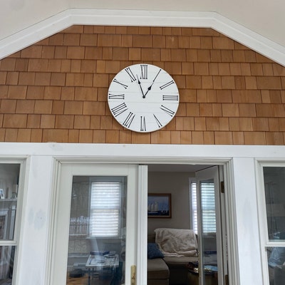 18 Inch Clock, Wooden Clock,farmhouse Decor, Large Wall Clock, Rustic ...