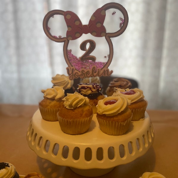 Minnie Mouse Inspired Personalizable Cake Topper and 3D Number - Etsy