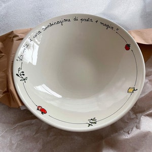 Personalized and Custom Large Ceramic Pasta Plate With Pasta Design ...