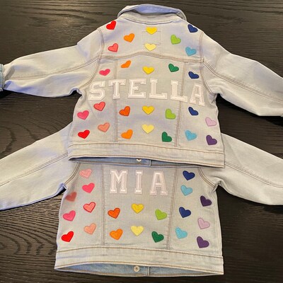 NAME ONLY Custom Jean Jacket W/ Letter Patches unlimited Letters ...