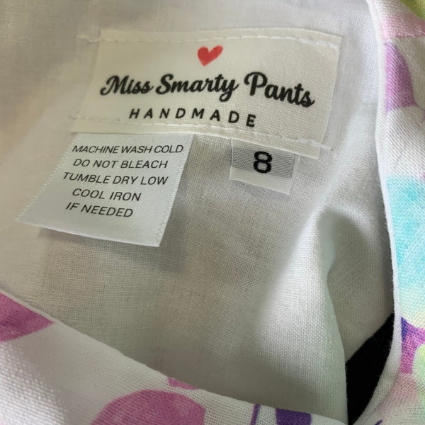 Printed Satin Care Clothing Labels- Machine Wash Cold - 1" (W) X 1.5 ...