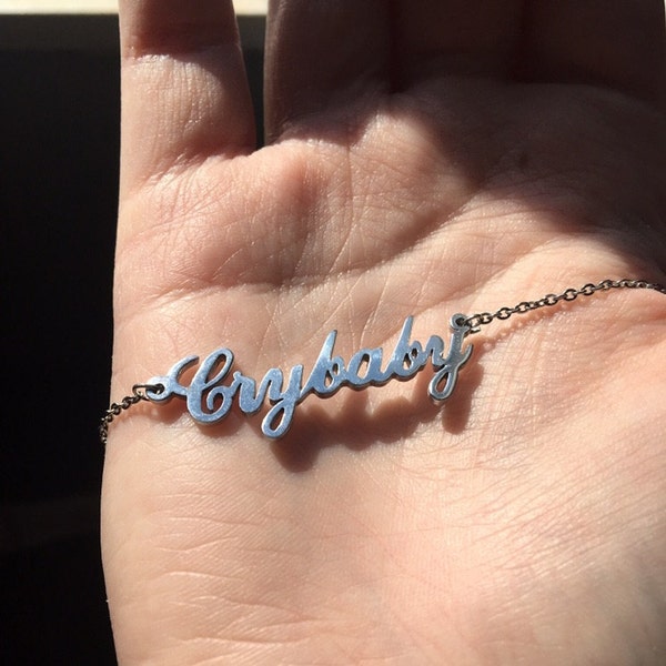 Cute Crybaby Necklace in Gold or Silver - Etsy