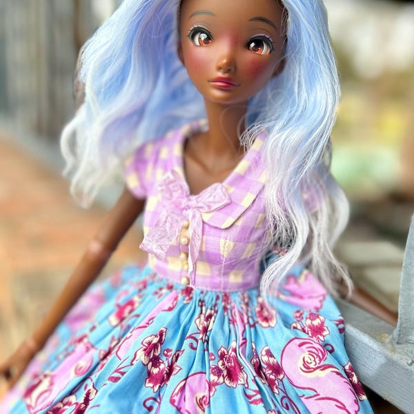 Custom Doll Wig for Minifee 1/4 BJD Dolls- "tan Caps" 6-7" Head Size of ...