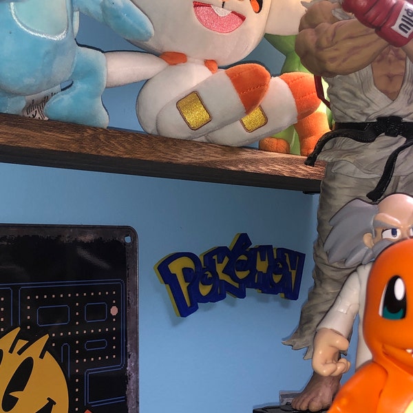 Pokemon Video Game Logo Sign (man Cave, Game Room, Shelf, Wall, Decor ...