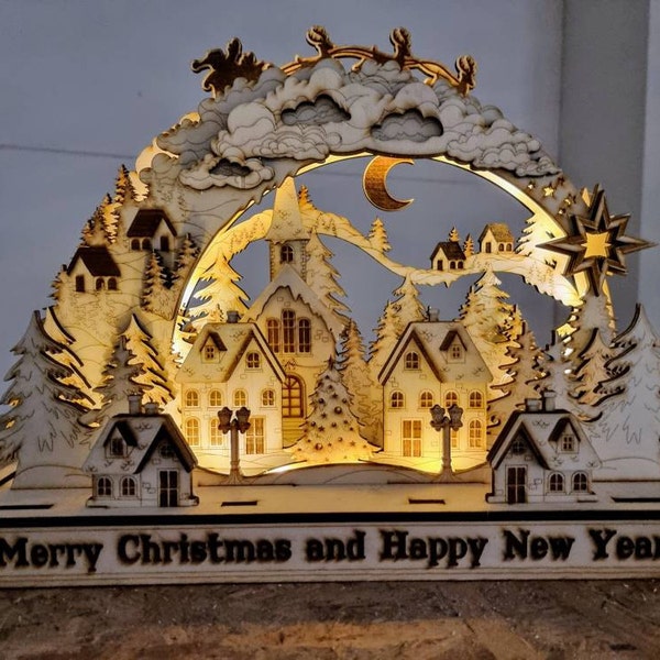 Christmas Arch Laser Cutting File With Assembly Instruction in Vector ...