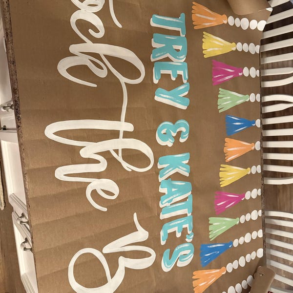 Hand Painted Custom Party Banner, Hand Painted Banner, Hand Painted ...