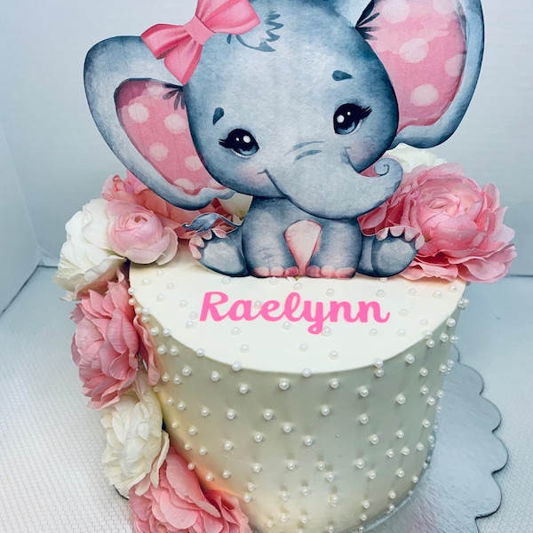 Watercolor Girl Elephant Clip Art, Very Cute Little Peanut,pink Gray ...