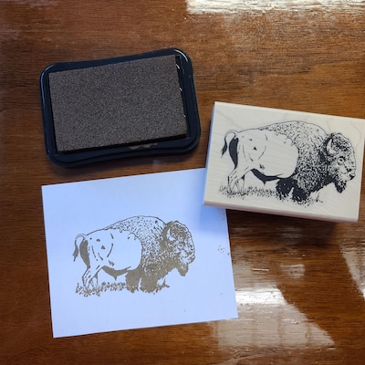 Rubber Stamp Buffalo Bison Animal Stamping Supplies Scrapbooking ...