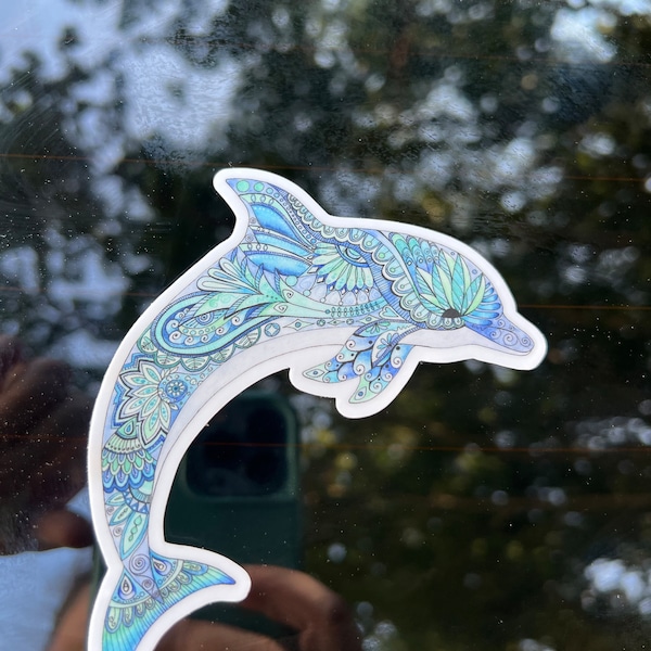 Dolphin Vinyl Sticker, Dolphin Decal, Laptop Decal, Phone Decal ...