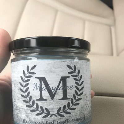 Monogram Candle, Soy Jar Candle, Valentines Day Gift for Newlyweds ...