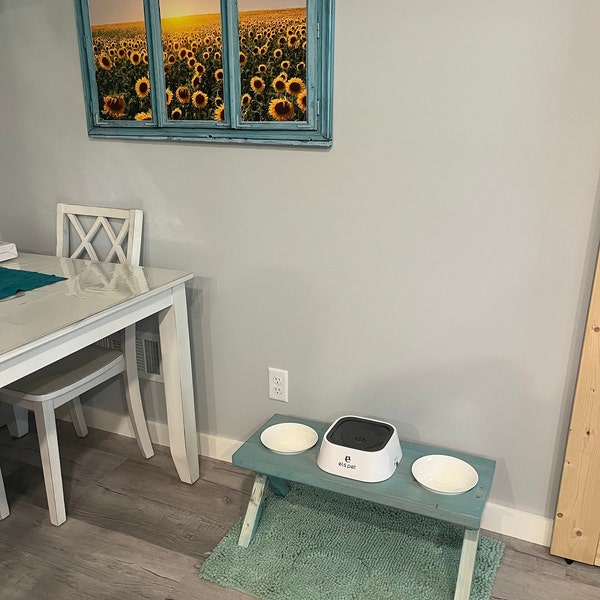 Dog Bowl, Dog Bowl Stand, Elevated Dog Bowl Feeder, Sage Green Color ...