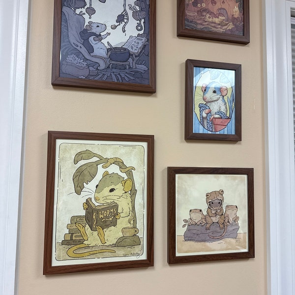 Bookworm Rat Art Print - Etsy