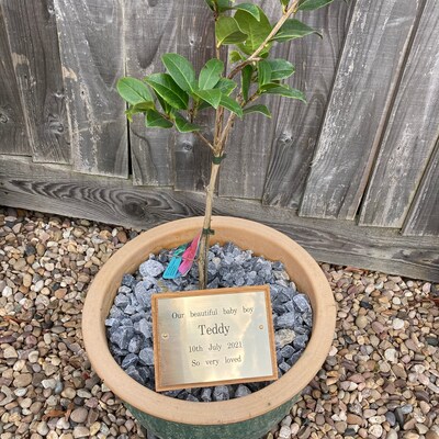 Oak Wooden Memorial Stake, Plaque With Engraving, Grave Marker ...