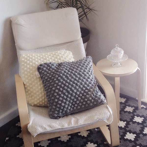 Crochet Bobble Cushions | Cushion Cover Only | Handmade | Modern Decor ...