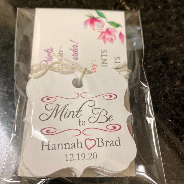 Mint to Be Labels, Mint Favor Tags - Set of 20 - Etsy