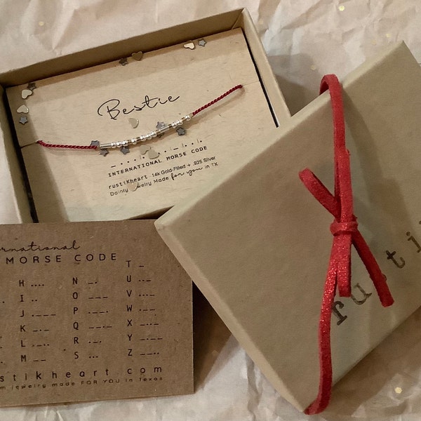 Bestie Morse Code Bracelet or Personalize With Any Custom Word in Morse ...