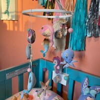 Mermaid Baby Mobile, Ocean Crib Mobile, Sea Creatures Cot Mobile ...