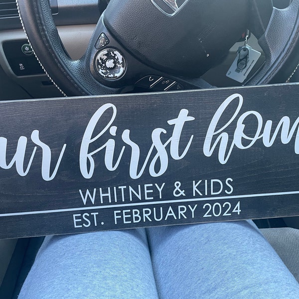 New Home Sign Our First Home With Address-family Name-est Date ...