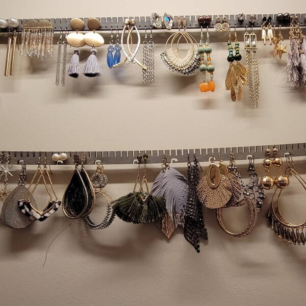 Earring Holder Framed Iorganize® Organizer Movable Slats Hoop Hooks 10 ...