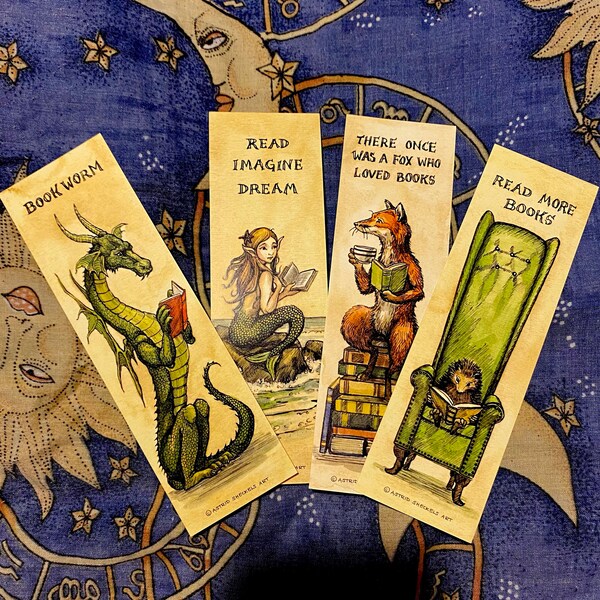 Bookmark Collection (set of 4 Bookmarks) Vintage Style for Book Lovers ...