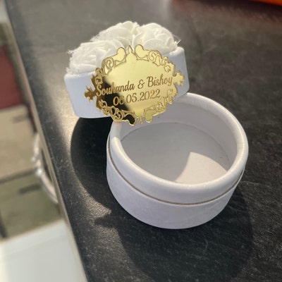 Gold Mirror Favor With Ivory Decoration in Boxmetal Mirror - Etsy