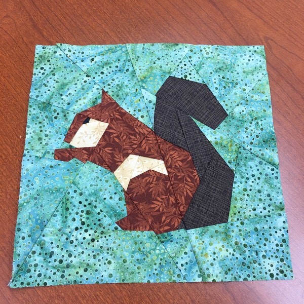 Squirrel Quilt Block, Paper Pieced Quilt Pattern, PDF Pattern, Instant ...