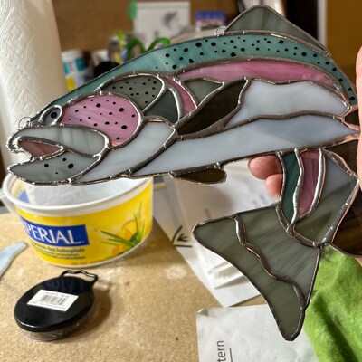 Rainbow Trout Stained Glass Pattern - Etsy