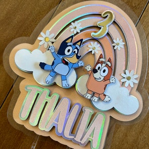 BLUEY CAKE TOPPER Bluey Themed Birthday for Her Girls Birthday Party ...