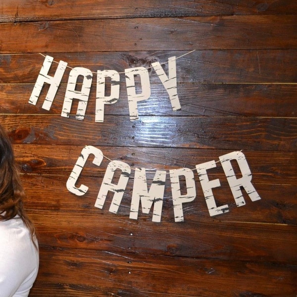 Happy Camper Banner | Camping Theme Hanging Happy Camper Sign | Happy ...