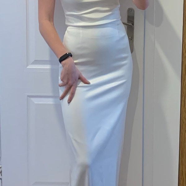 Open Back Wedding Dress | Satin Wedding Dress | Small Train Dress ...