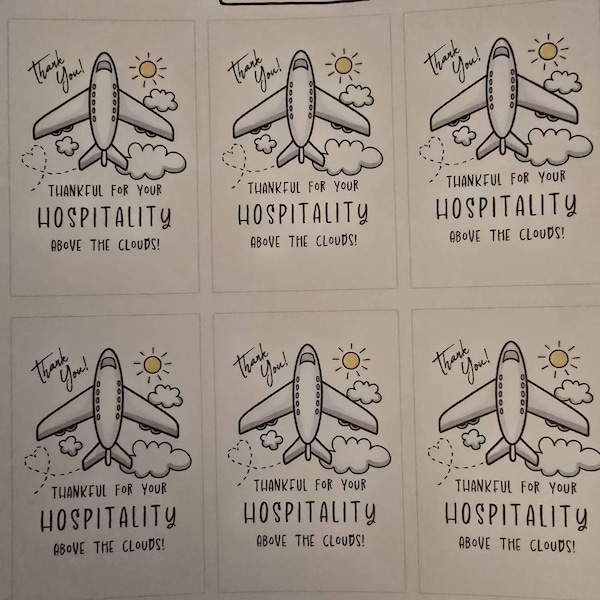 Printable Flight Attendant Gift Tag, Flight Crew Care Package Labels ...