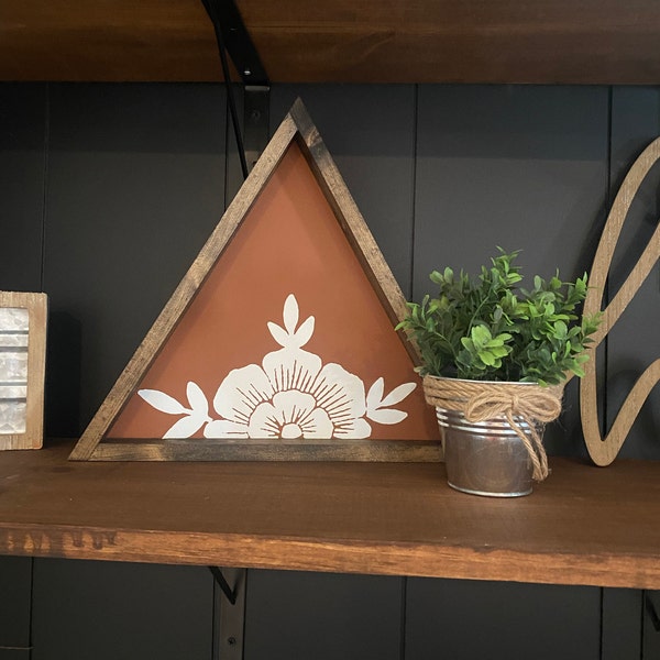 Flower Triangle Wood Sign - Etsy