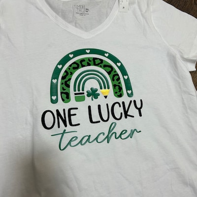 St Patricks Day, One Lucky Teacher, Svg, Png, Sublimation, Rainbow ...
