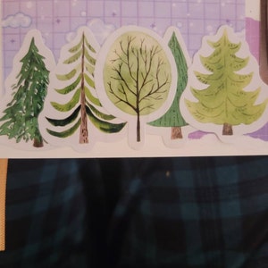 Forest Sticker Set, Flower, Pine Tree Stickers, Nature Themed Journal ...