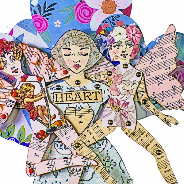 Angel Paper Doll, Home Sweet Home Angel Paper Art Doll, Vintage Lady ...