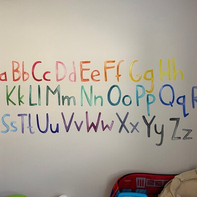 Rainbow Uppercase Letters Fabric Wall Decal Color Story - Etsy