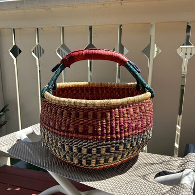 African Rwanda Woven Basket Biko Pink - Etsy