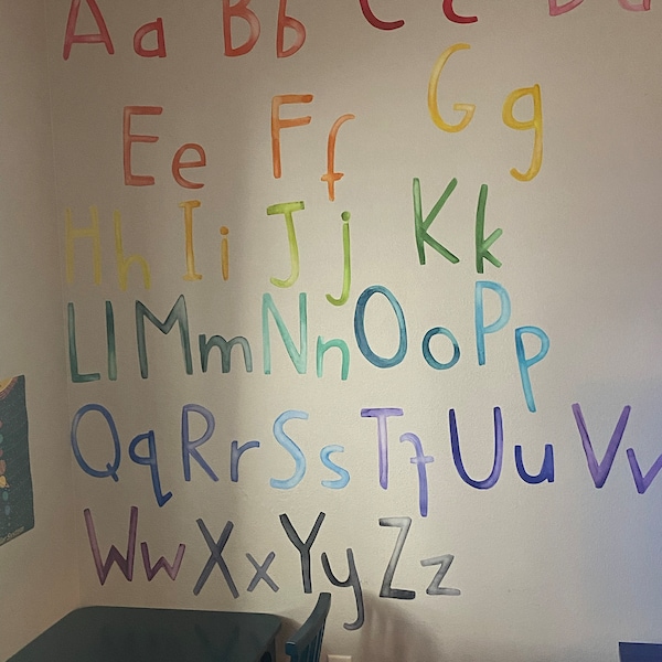 Rainbow Uppercase Letters - Fabric Wall Decal - Color Story - Mej Mej ...