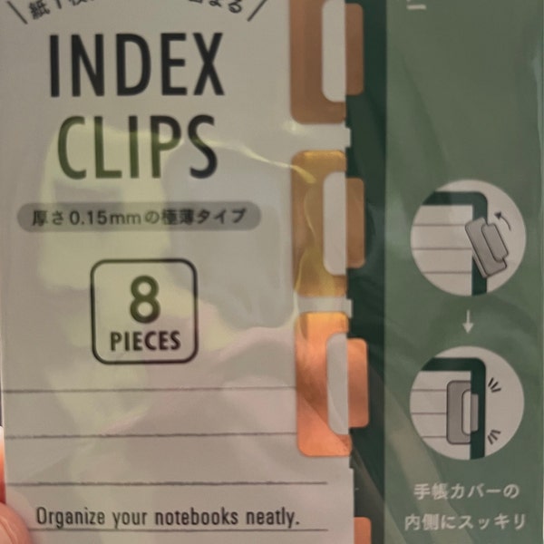 Midori Chiratto ROSE GOLD Metal Index Tabs Index Clips ORANGE Index ...