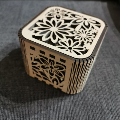 Decorative Wooden Gift Box Laser Cut Jeweler Case Wedding Love Vector ...