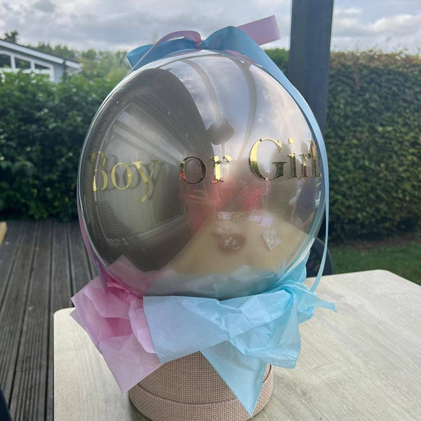 No Mess Gender Reveal Powder Smoke Pop Bobo Balloon Boy or Girl, He or ...