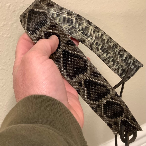 Timber Rattlesnake Skin Covered Leather Belt . Upto 44 - Etsy