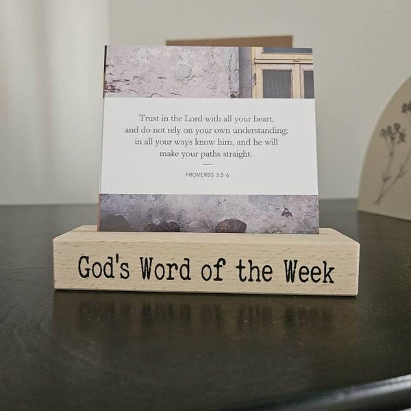 Bible Verse Cards & Holder | 52 Scriptures on 26 Double-sided 5x3.5 ...