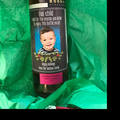Christmas Gift for Teacher / Personalized Wine Bottle Label / - Etsy